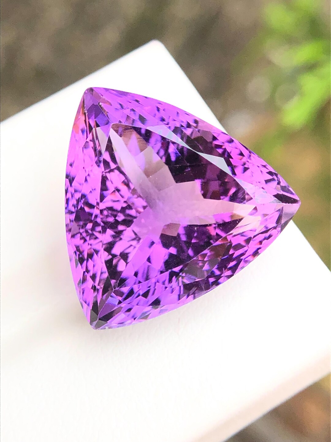 Natural Purple Amethyst, Trillion Cut Amethyst, Loose 20 Carats Faceted ...