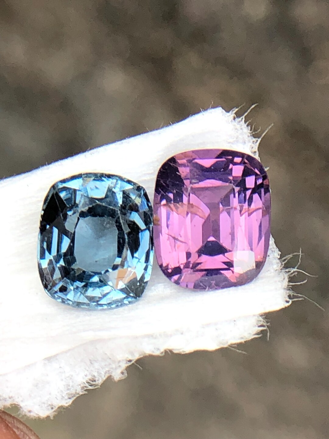 Prussian Blue & Milky Purple Color Natural Spinel 2 Pieces, Loose ...