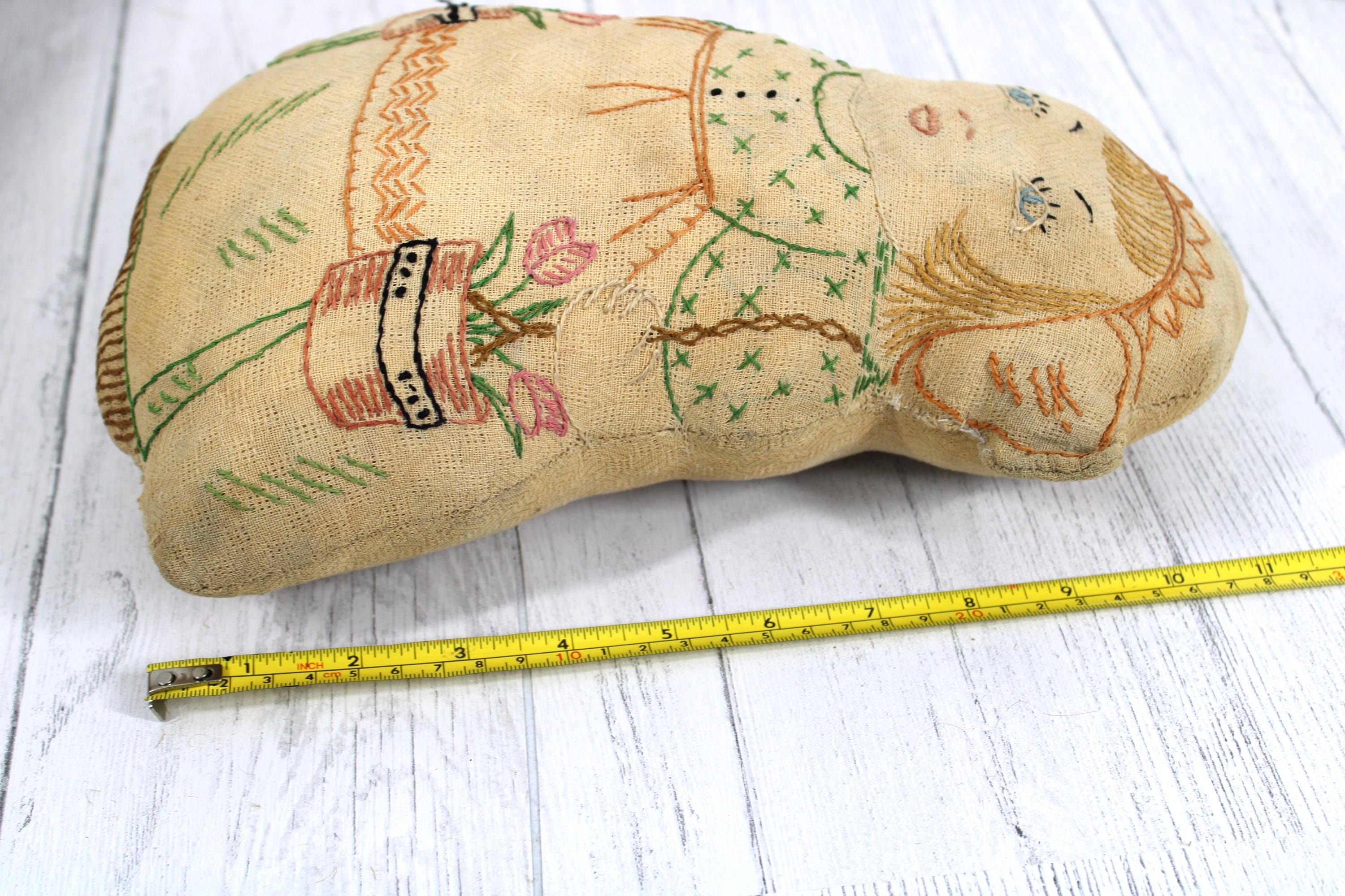 Vintage, Antique Handmade, Rag Doll, Embroidered Cloth, Americana ...