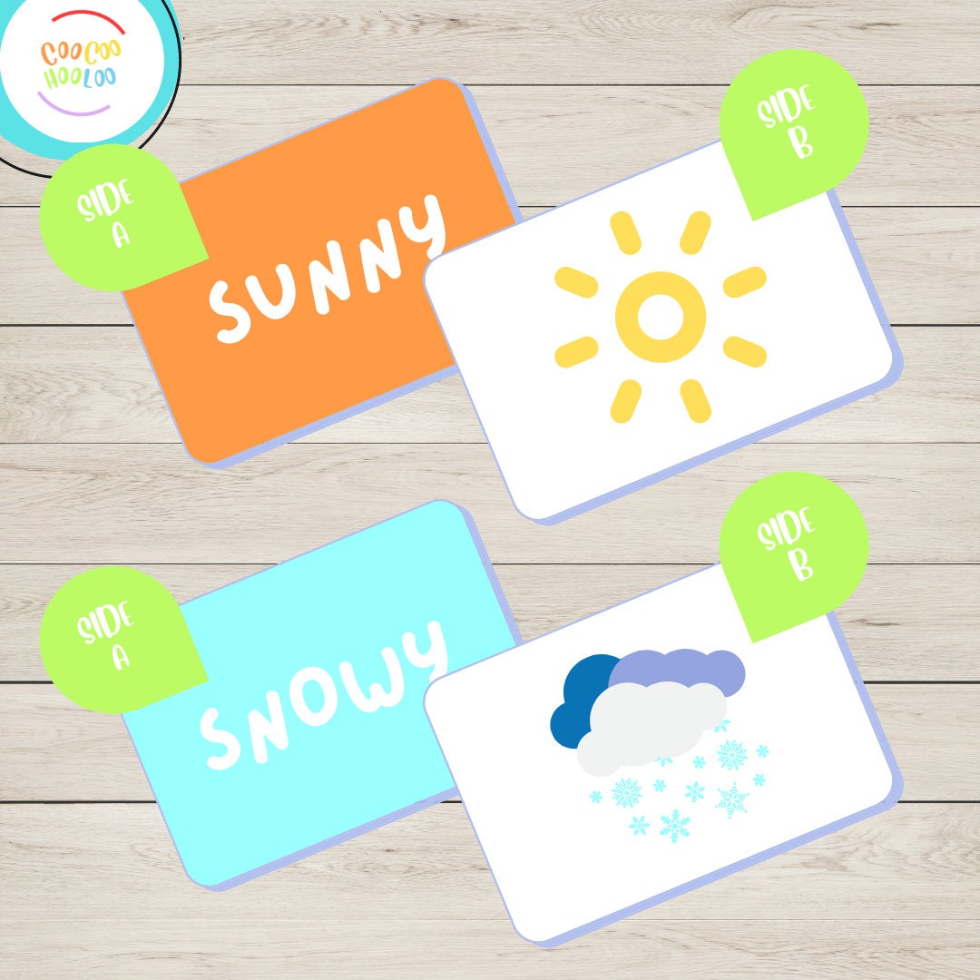 Weather Flashcards, Montessori Materials, Homeschool Printables, School ...