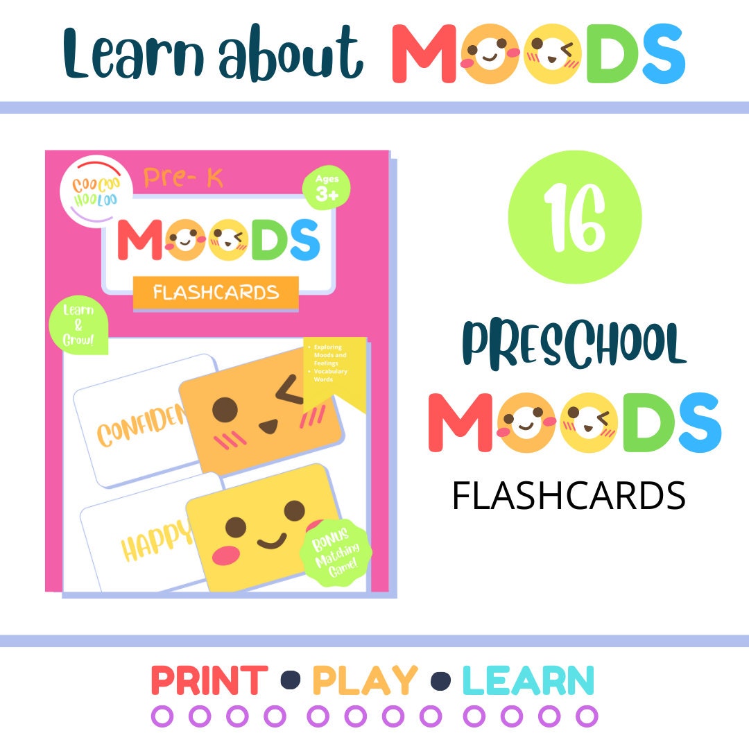 Moods Flashcards, Feelings Flash Cards, Montessori Materials ...