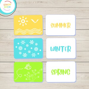 Seasons Flashcards, Montessori Materials, Homeschool Printables, School ...