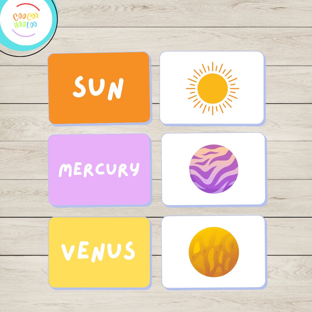 Solar System Flashcards, Space Flash Cards, Montessori Materials ...