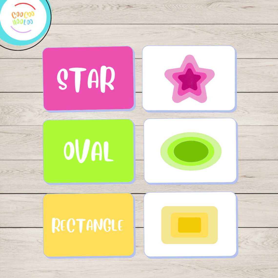 Shapes Flashcards Geometric Shapes Flash Cards Montessori - Etsy