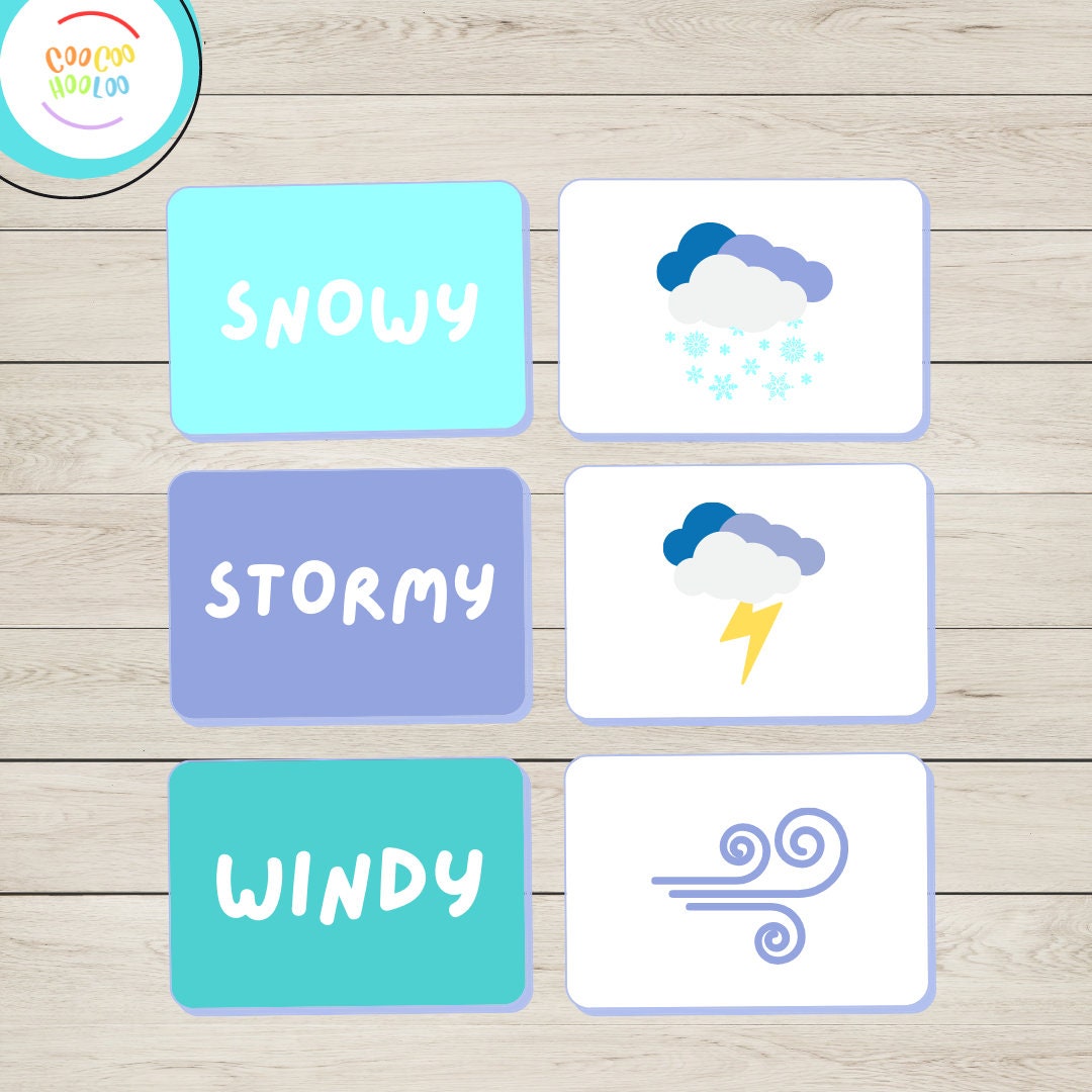 Weather Flashcards, Montessori Materials, Homeschool Printables, School ...