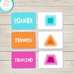 Shapes Flashcards, Geometric Shapes Flash Cards, Montessori Materials ...