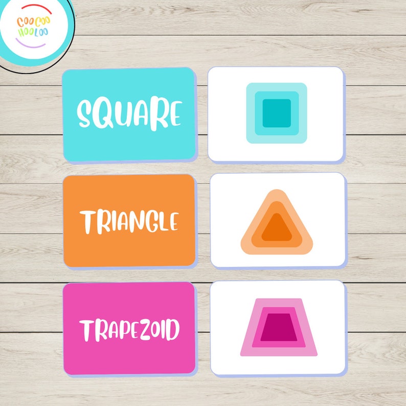 Shapes Flashcards, Geometric Shapes Flash Cards, Montessori Materials ...
