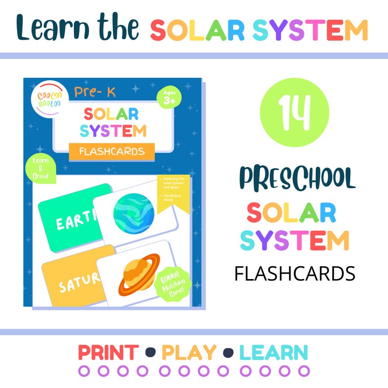 Solar System Flashcards, Space Flash Cards, Montessori Materials ...