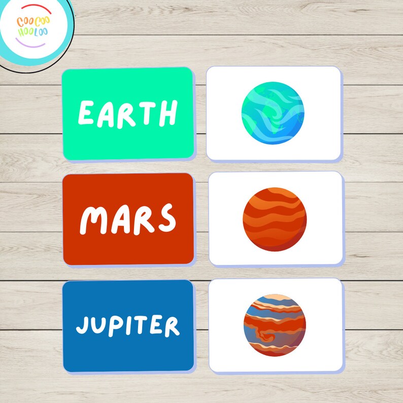 Solar System Flashcards, Space Flash Cards, Montessori Materials ...