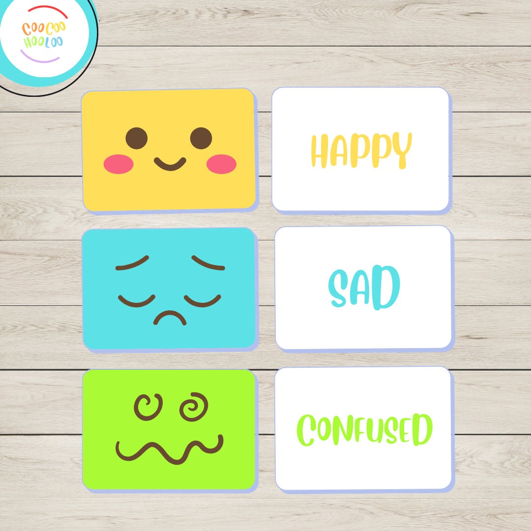 Moods Flashcards, Feelings Flash Cards, Montessori Materials ...