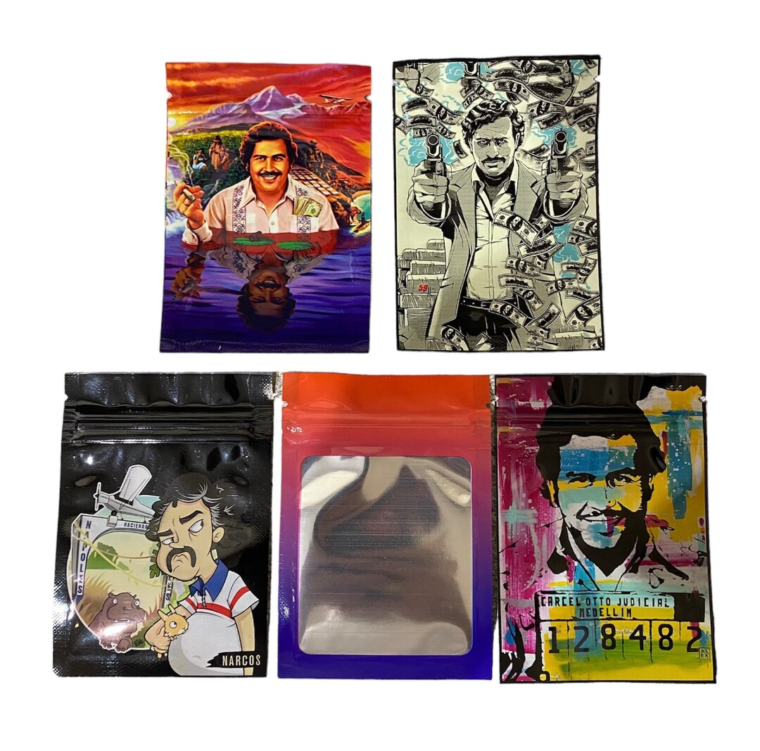 PABLO MIX Empty Mylar Zip Lock Design Packs Smell Proof Food Storage ...