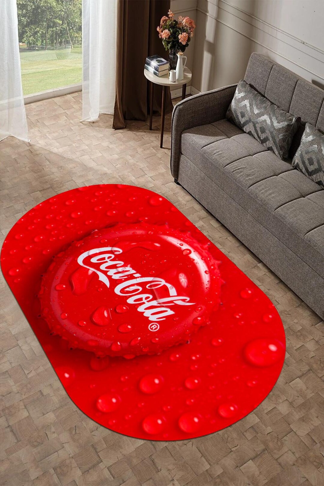 Coca Cola Carpet,oval Rug,original Taste,coke Gift,coca Cola Vintage ...