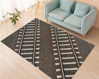 Train Track Kids Rug - Etsy