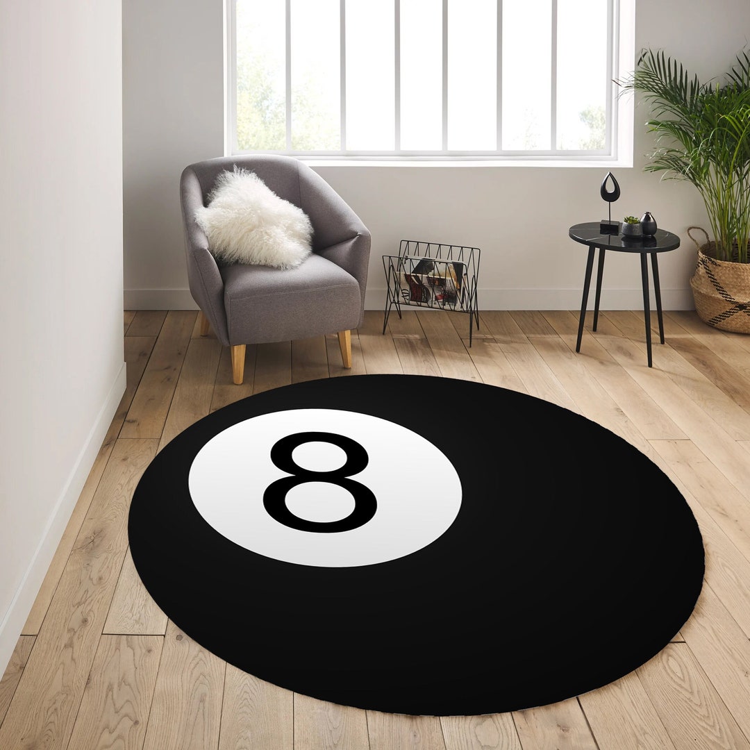 Billiard Ball Rug,8 Ball Rug,round Rug,billiard Ball Carpet,living Room ...