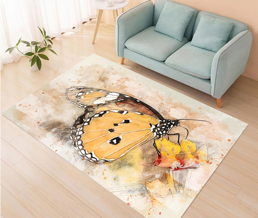 Butterfly Decor,animals Rug,decorative Rug,living Room Rug,area Rug ...