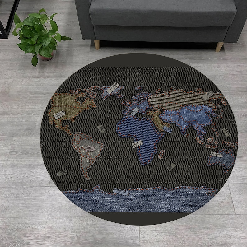 World Map Ruground Ruground Map Rugworld Carpetliving Room - Etsy