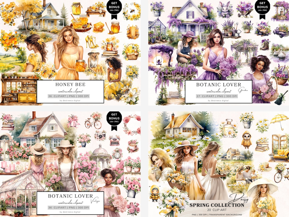 Whole Shop Clipart Mega Bundle, Entire Shop Bundle, Watercolor Graphics ...