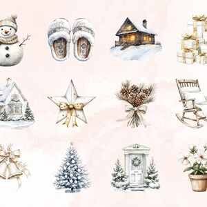 Winter Clipart Bundle, Cozy Winter Clipart, Christmas Graphics, Rustic ...