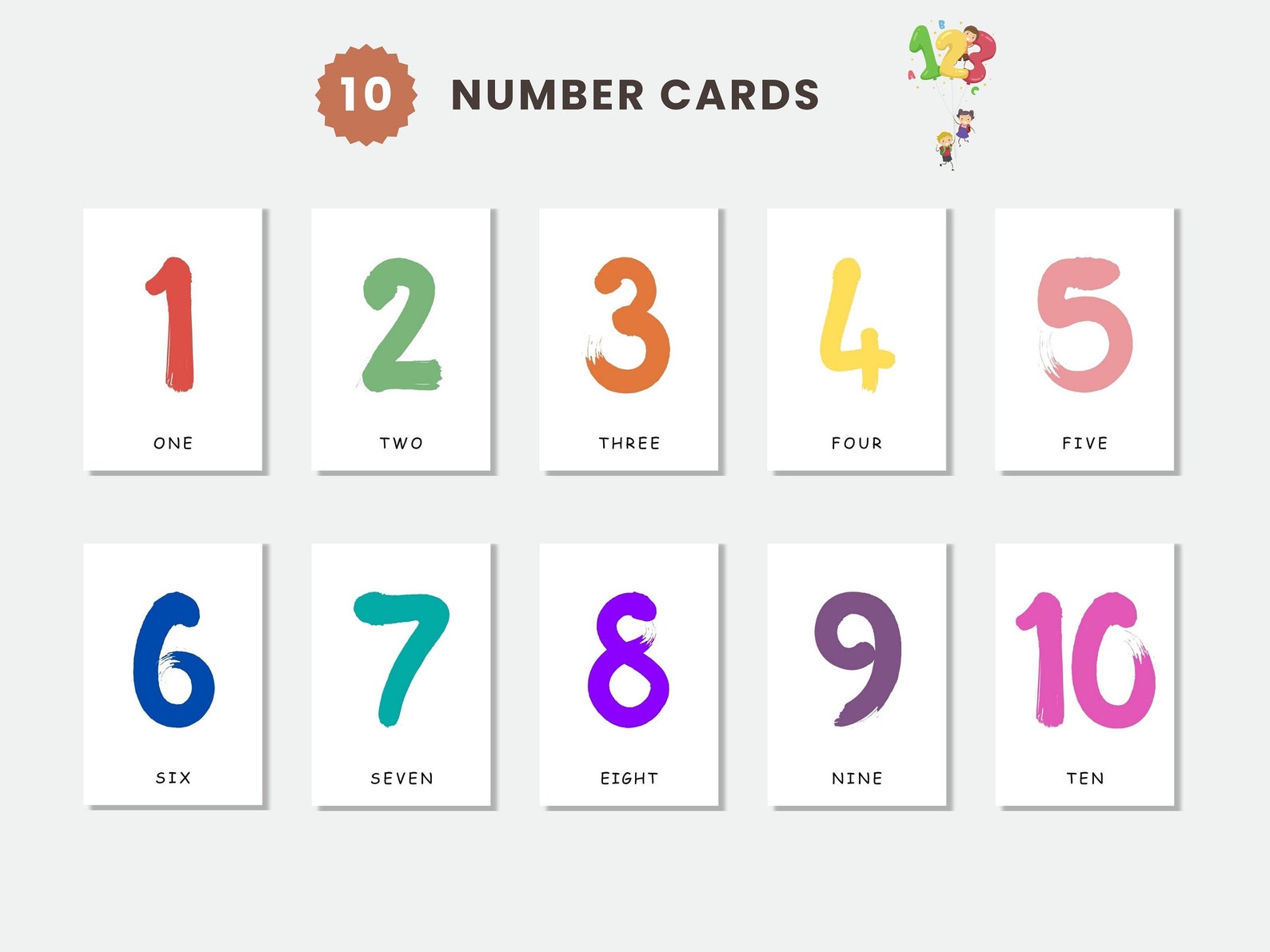 Printable Cards Bundle, Montessori Alphabet Flashcards, Toddler Number ...