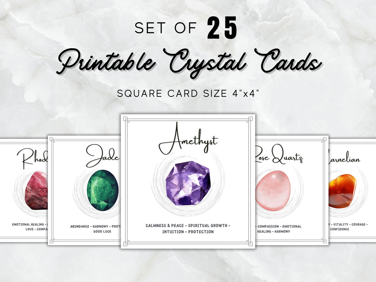 Crystal Meaning Cards Printable Crystal Information Cards - Etsy