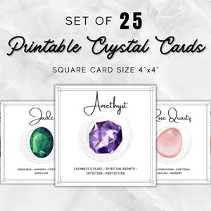 Crystal Meaning Cards, Printable Crystal Information Cards, Gemstone ...