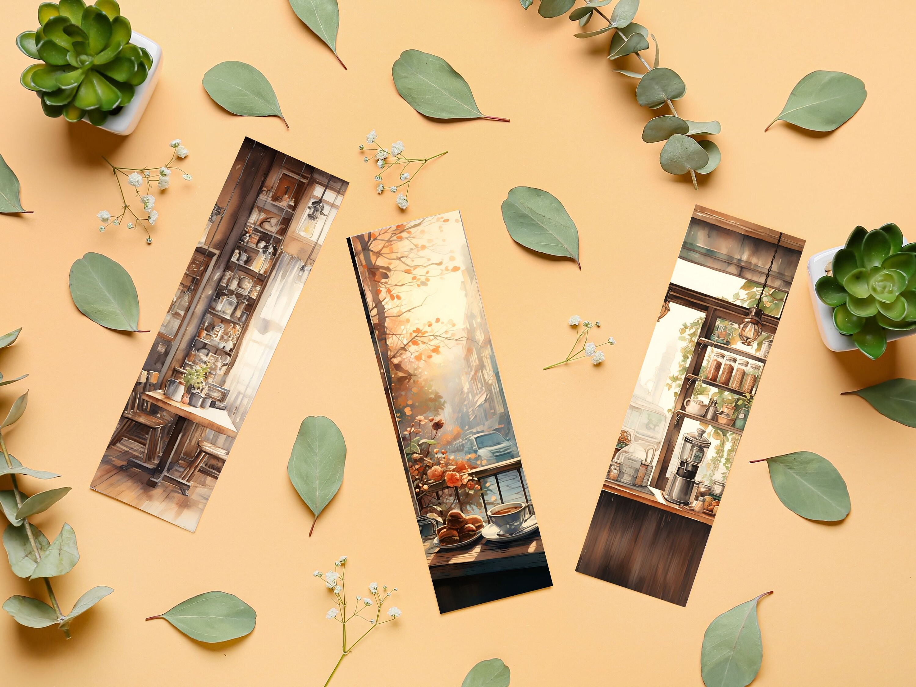 16 Printable Coffee Bookmarks, Watercolor Bookmark Designs, Book Lover ...