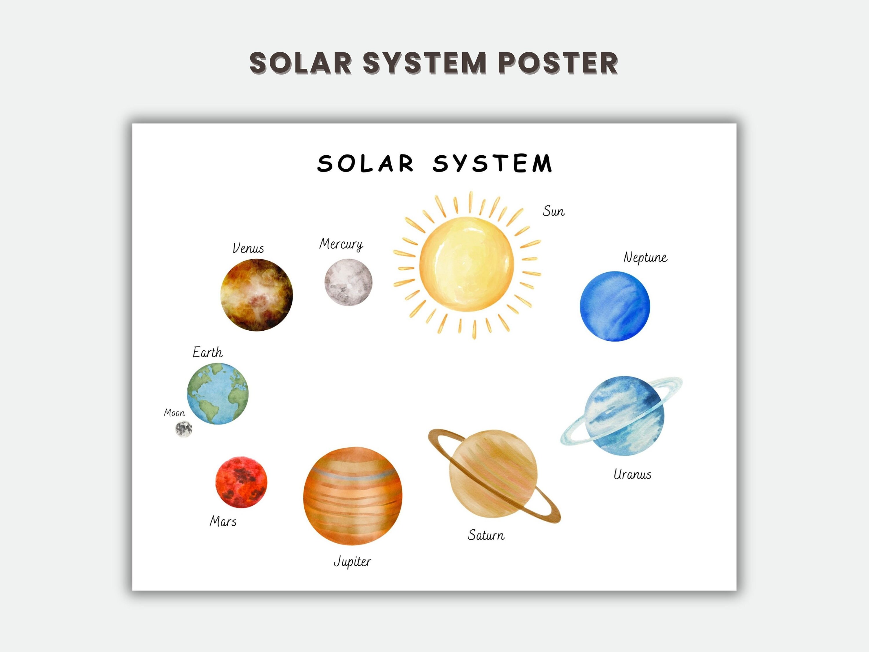 Solar System Printable Flashcards | Montessori Cards | Planets Nursery ...