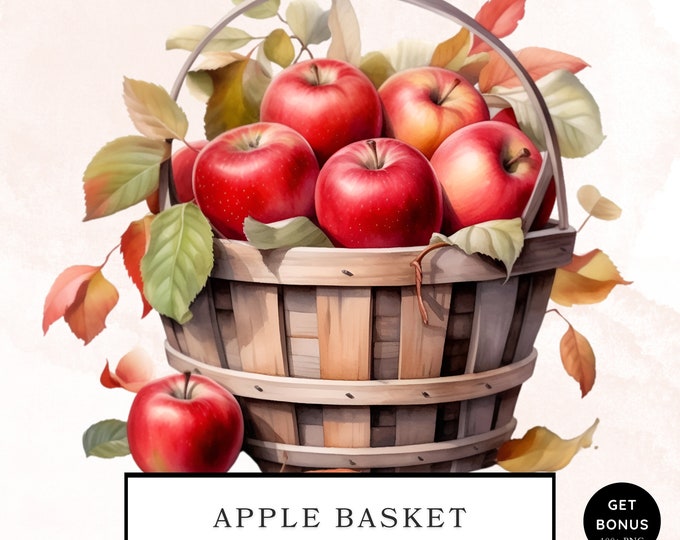 Watercolor Apples Clipart Set of 20 Files With Instant Download ...