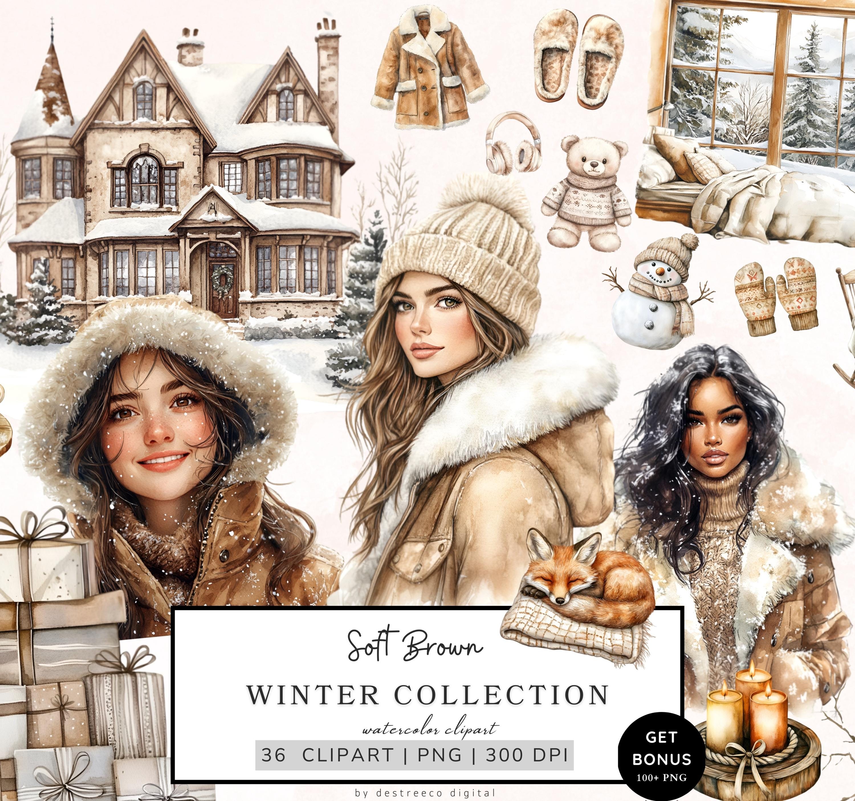 Winter Clipart Megabundle, Cozy Winter Png, Christmas Graphics, Snowy ...
