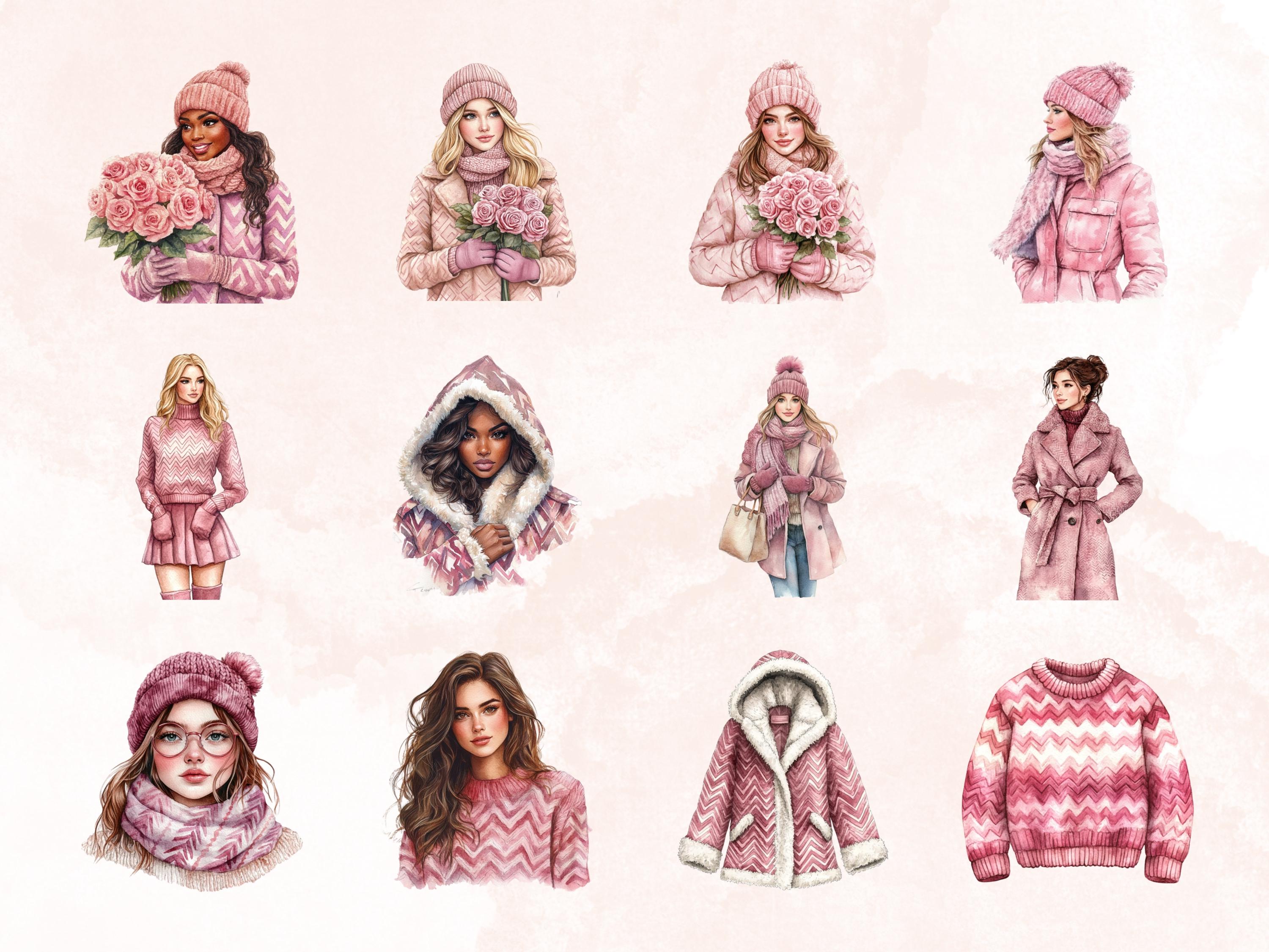 Winter Clipart Bundle, Cozy Christmas Clipart, Winter Clipart, Soft ...