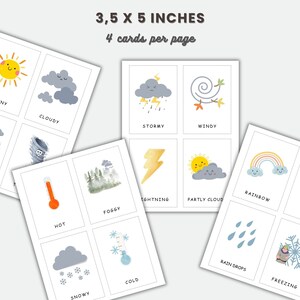 Weather Cards | Printable Montessori Flashcards | Preschool Cards ...