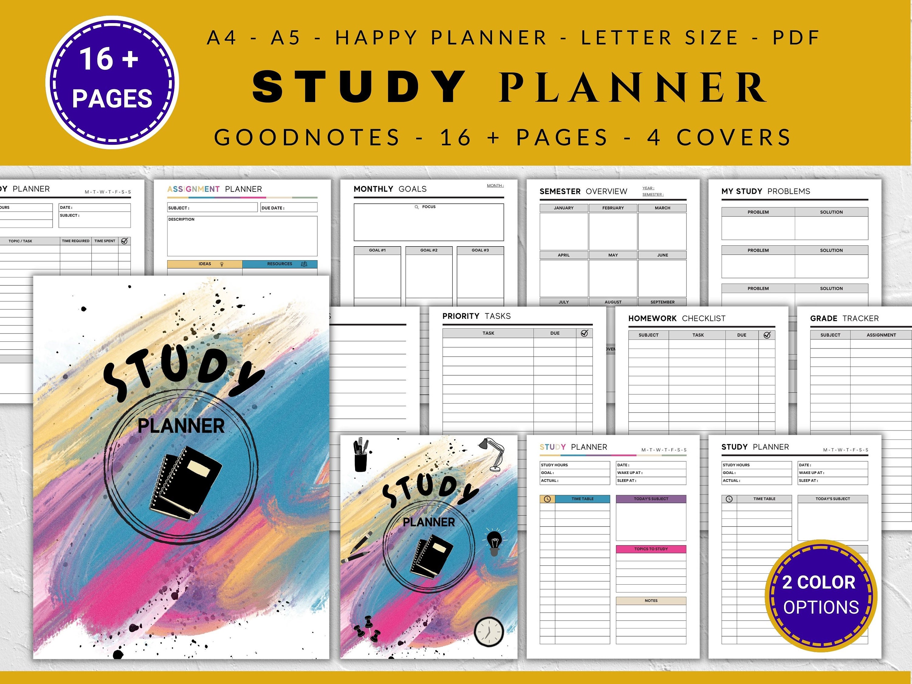 Study Planner Printable Student Planner College School Planner Study ...