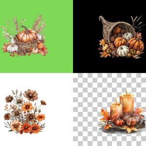 Watercolor Autumn Clipart, Thanksgiving Clipart Bundle, Cozy Autumn ...