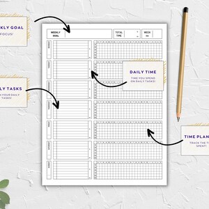 Weekly Study Tracker Printable | Student Planner | Pomodoro Planner ...