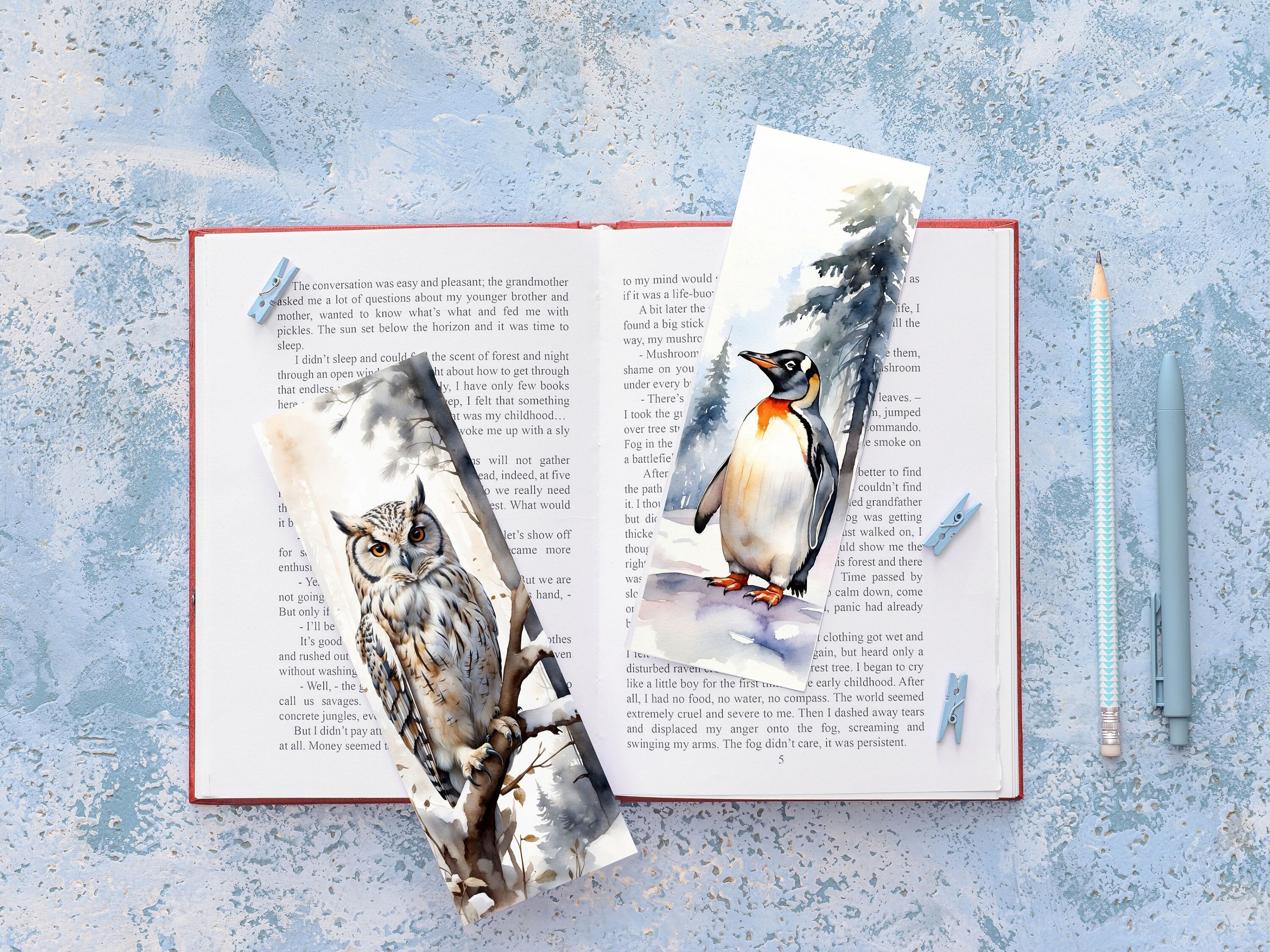 16 Winter Animals Printable Bookmarks, Watercolor Bookmark Sheets, PNG ...