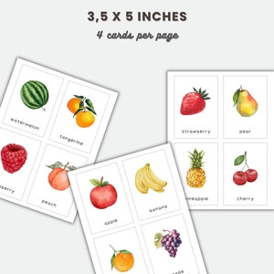 Fruits Flashcards, Printable Flashcards for Kids, Montessori Cards ...