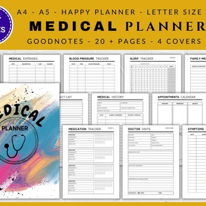 Medical Planner Printable Healthcare Binder Doctor Visits Medication ...