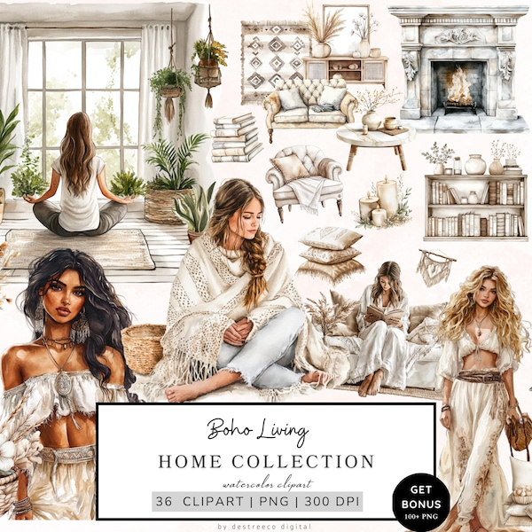 Cozy Valentines Clipart, Watercolor Valentine's Day Clipart Bundle, 12 ...