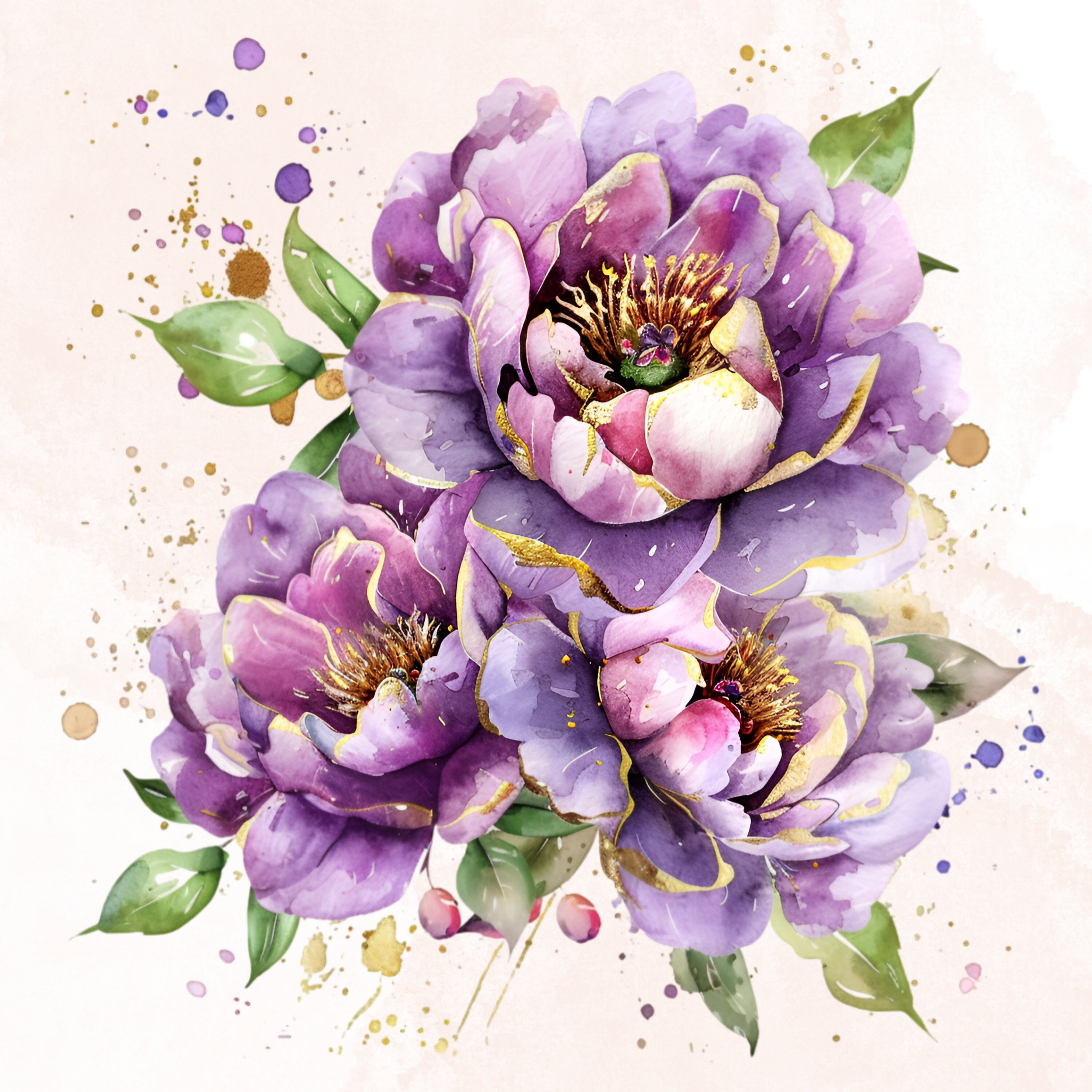 Watercolor Peony Clipart, Floral Clipart, Spring Clipart, Wedding ...