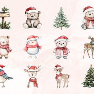 Christmas Woodland Clipart, Christmas Graphics, Woodland Animals ...