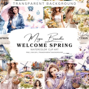 Seasonal Clipart Megabundle, Winter Graphics, Seasons Clipart, Spring ...