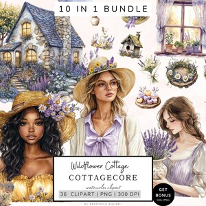 Cottagecore Clipart Mega Bundle, Wildflowers Clipart, Spring Clipart ...