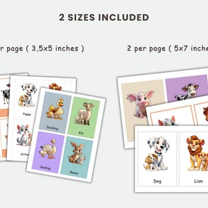 Animals & Baby Animals Printable Flashcards | Montessori Cards | Pre ...