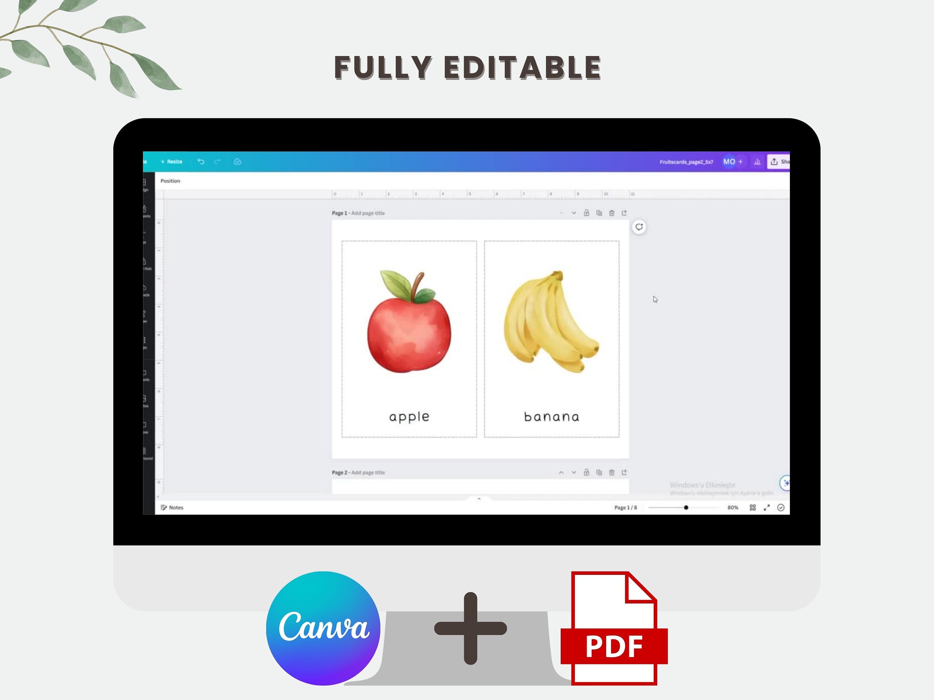 Fruits Flashcards, Printable Flashcards for Kids, Montessori Cards ...