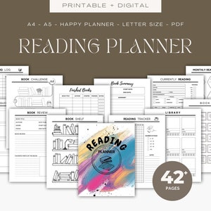 Printable Reading Planner | Book Journal | Book Tracker | Reading Log ...