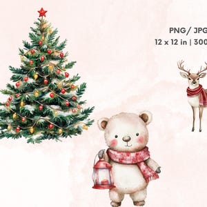 Christmas Woodland Clipart, Christmas Graphics, Woodland Animals ...