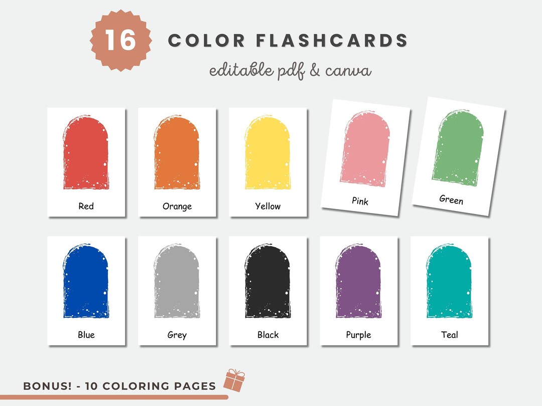 16 Color Printable Flashcards | Montessori Cards | Preschool Cards ...