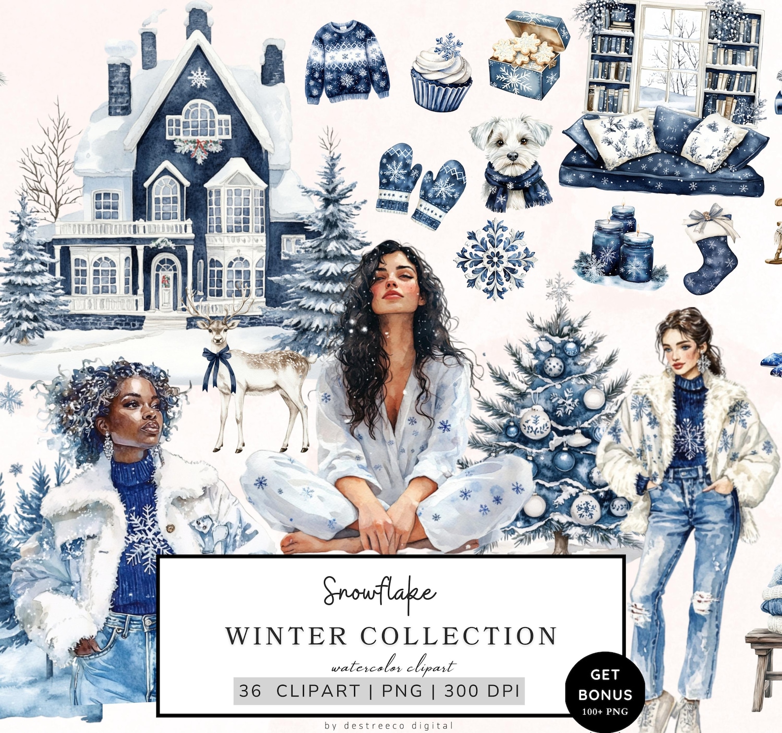 Winter Clipart, Cozy Christmas Clipart, Big Clipart Megabundle, Cozy ...