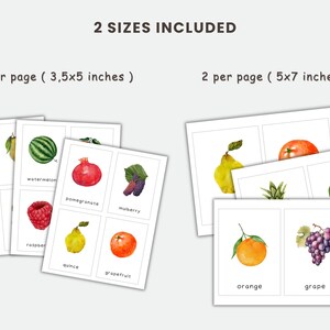 Fruits Flashcards, Printable Flashcards for Kids, Montessori Cards ...