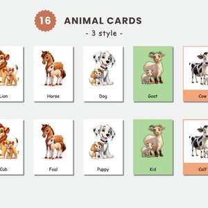 Printable Cards Bundle, Montessori Animal Flashcards, Toddler Vehicle ...